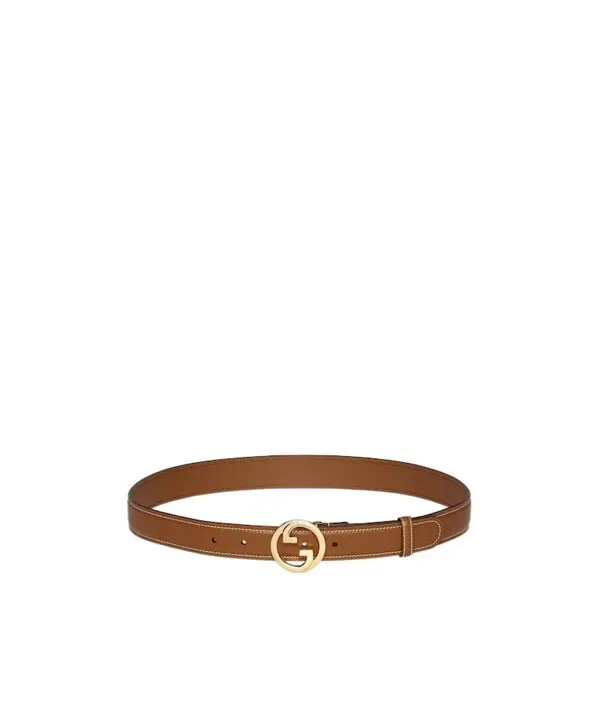 Gucci Blondie Logo Plaque Belt - Brown