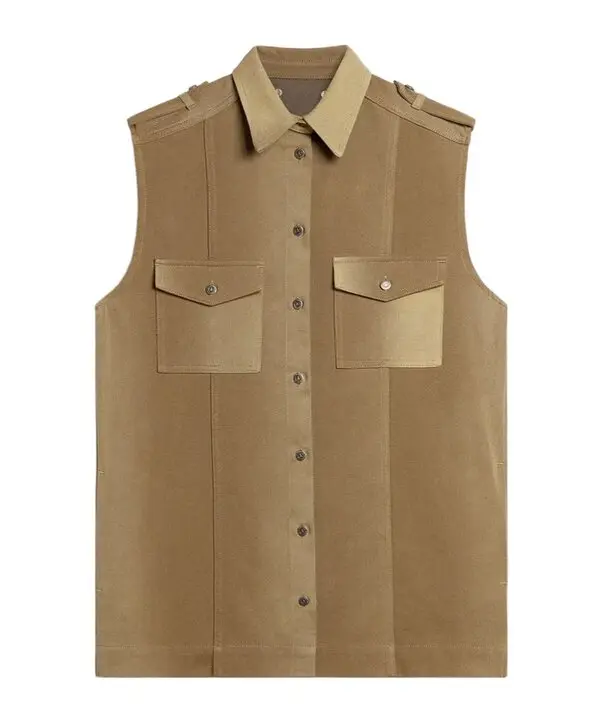 GOLDEN GOOSE Sleeveless Denim Shirt Dress - Green