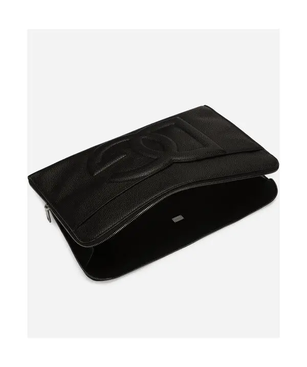 Dolce & Gabbana Large Embossed Dg Logo Zipped Pouch