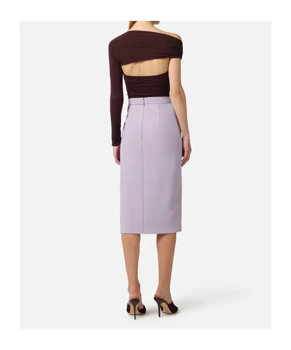 Elisabetta Franchi Asymmetrical One-shoulder Long Sleeve Top - Black