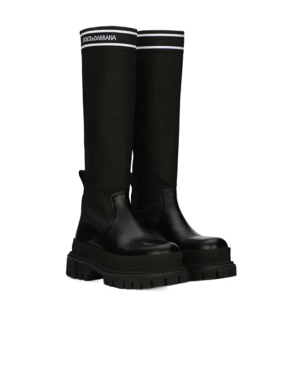 Dolce & Gabbana Logo-print Knee-high Boots