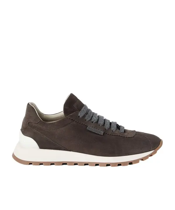 Brunello Cucinelli Round-toe Lace-up Sneakers - Black