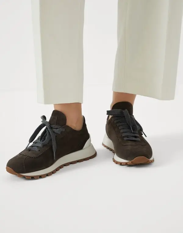 Brunello Cucinelli Round-toe Lace-up Sneakers - Black