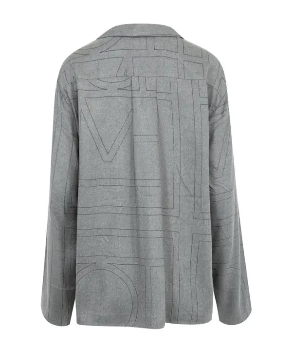 TOTEME Long Sleeved Monogram Flannel Shirt