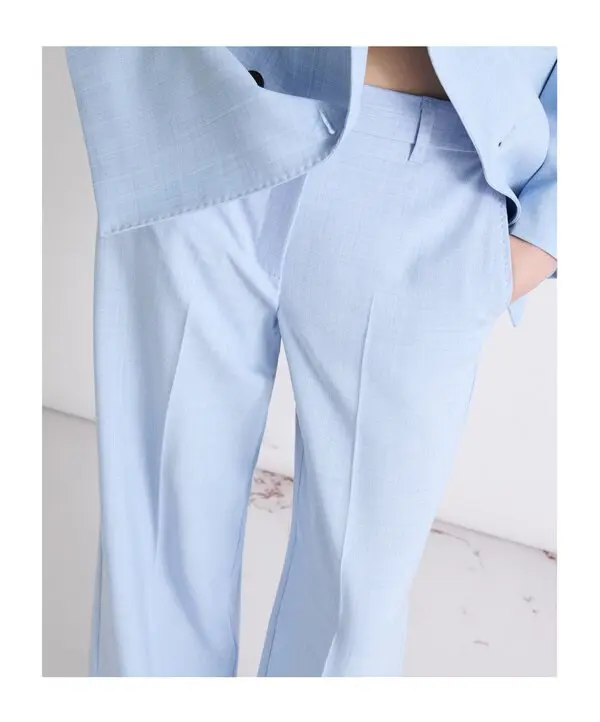 Marella Tailored Wide Leg Trousers - Light Blue