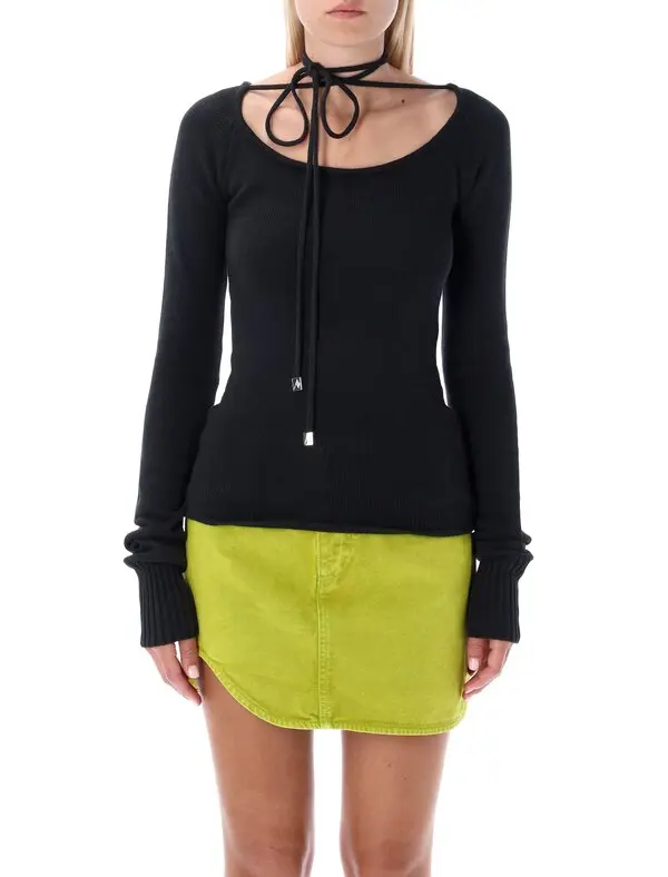 Attico Tie-neck Knit Top