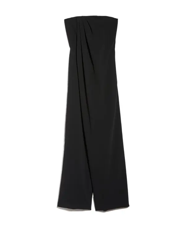Max Mara Bustier-style Jumpsuit With Tuxedo Stripe Detail - Black