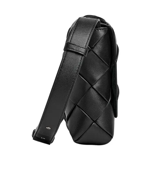 Bottega Veneta Diago Woven Leather Crossbody Bag - Black