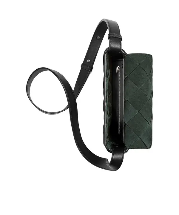 Bottega Veneta Diago Woven Leather Crossbody Bag - Black