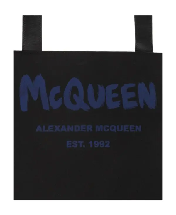 Alexander McQueen Graffiti Logo Print Messenger Bag