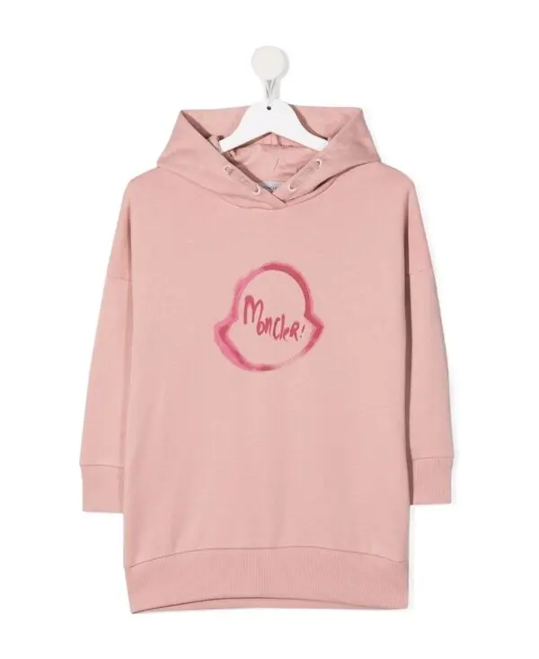 Moncler Logo Print Hooded Dress