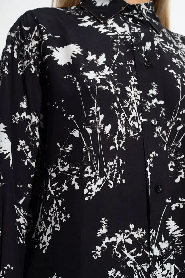 Victoria Beckham Floral Print Silk Shirt