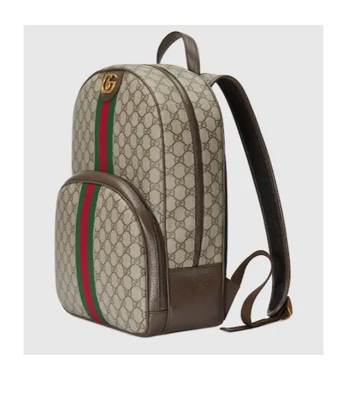 Gucci Logo Plaque Monogrammed Backpack