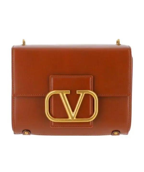 Valentino Garavani Stud Sign Foldover Top Shoulder Bag