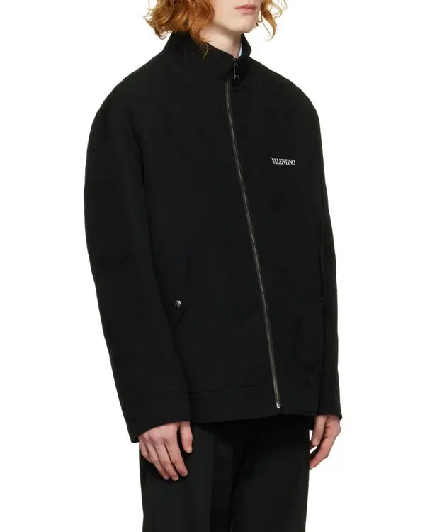 Valentino Garavani Logo Detailed Zip-up Long-sleeved Jacket