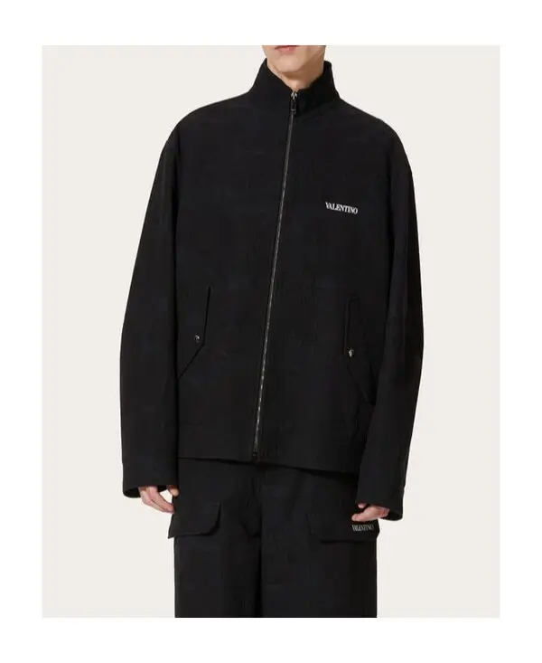 Valentino Garavani Logo Detailed Zip-up Long-sleeved Jacket