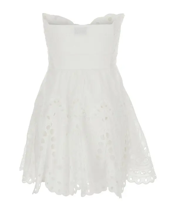 Charo Ruiz Ibiza Bail Broderie Strapless Mini Dress - White