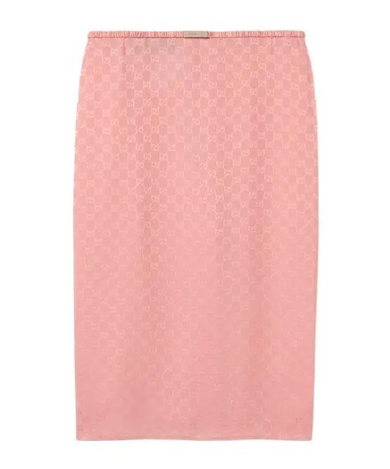 Gucci Gg Jacquard Midi Skirt - Pink