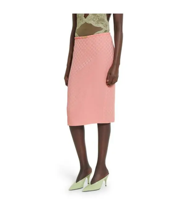 Gucci Gg Jacquard Midi Skirt - Pink