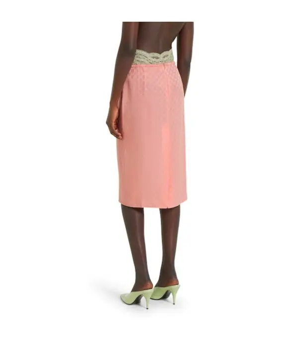 Gucci Gg Jacquard Midi Skirt - Pink