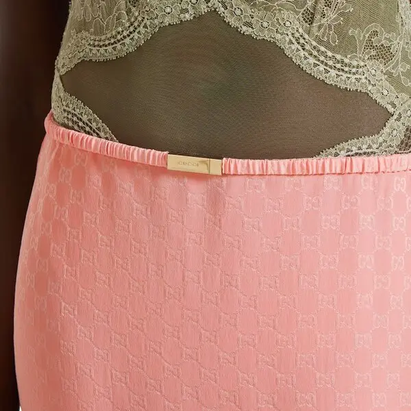 Gucci Gg Jacquard Midi Skirt - Pink