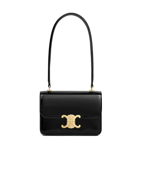 Celine Teen Garance Bag In Patent Calfskin - Black