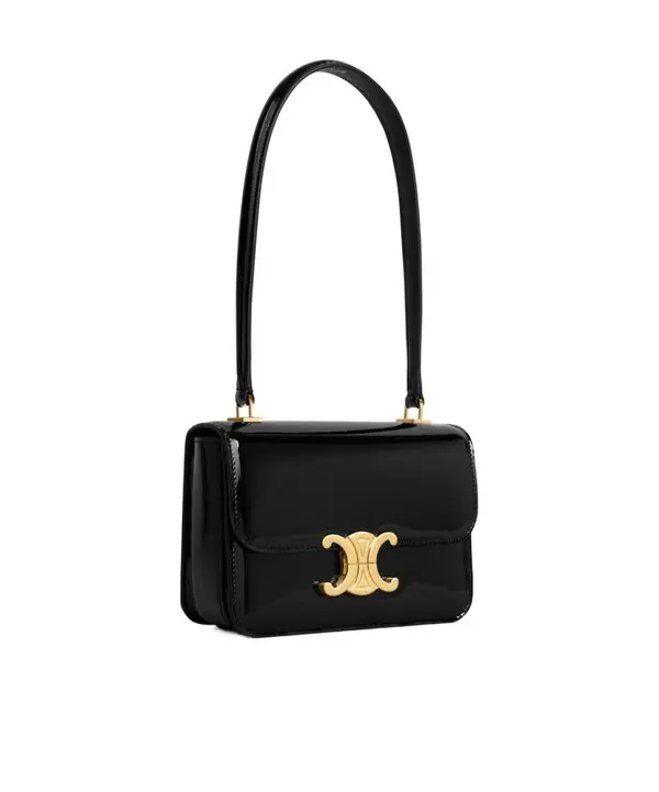 Celine Teen Garance Bag In Patent Calfskin - Black