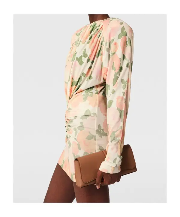 Stella McCartney Peony Print Long Sleeve Mini Dress