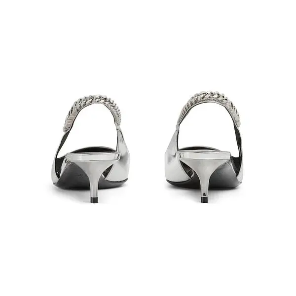 Gucci Metallic Slingback Pumps - Silver
