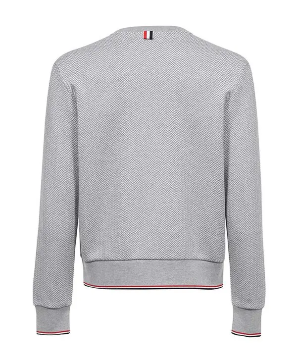 Thom Browne Herringbone Pattern Crewneck Sweater