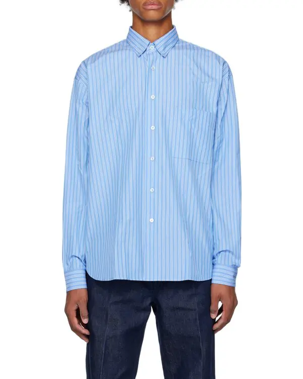 LANVIN Striped Straight Hem Shirt