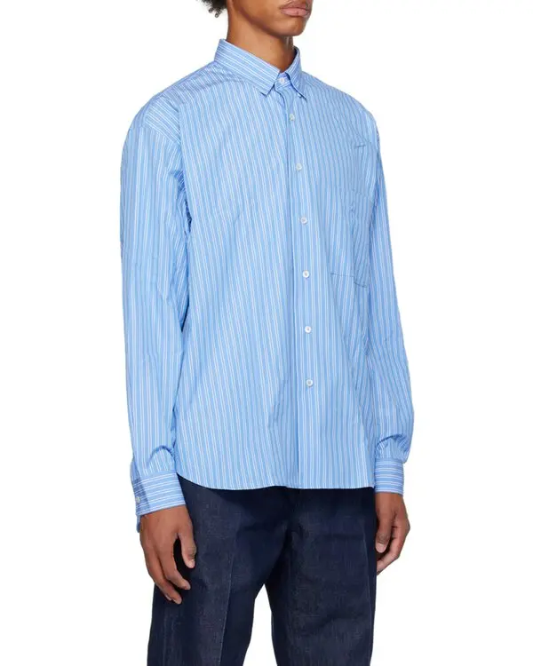 LANVIN Striped Straight Hem Shirt