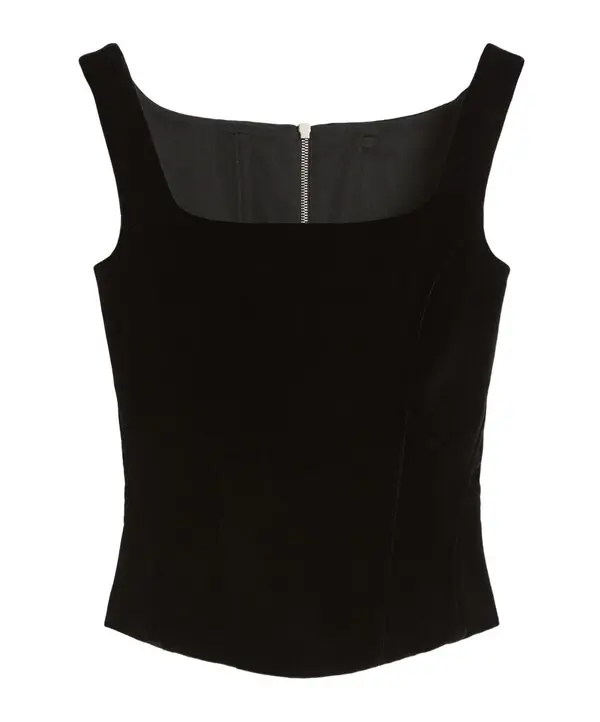 Max Mara Velvet Bustier Top - Black