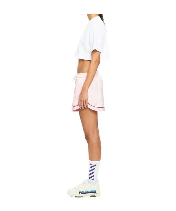 Off-White Off Stamp Ribbed" Cropped T-shirt - White