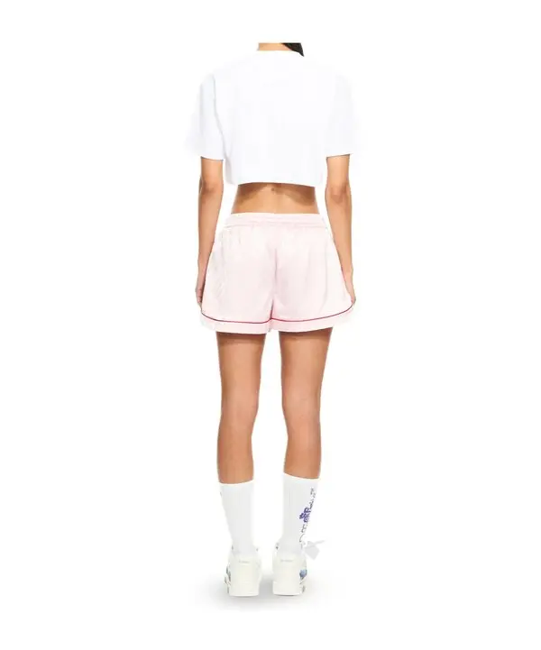 Off-White Off Stamp Ribbed" Cropped T-shirt - White