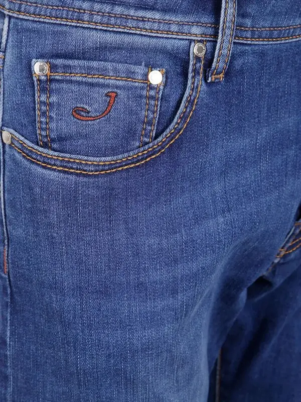 Jacob Cohen Logo Patch Jeans - Denim