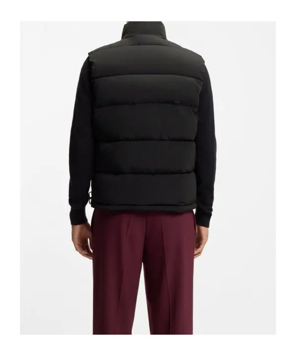 Hugo Boss Padded Gilet With Logo Badge - Black