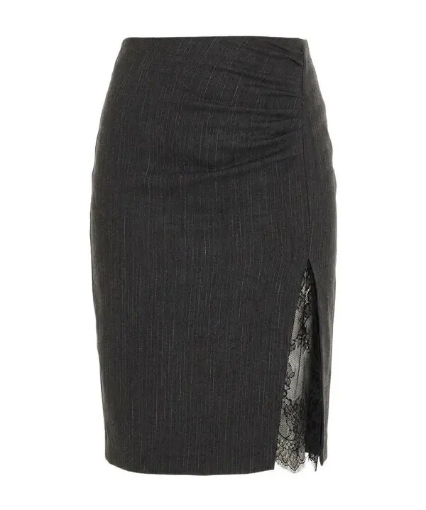 Liu Jo Pinstriped Lace Panel Skirt