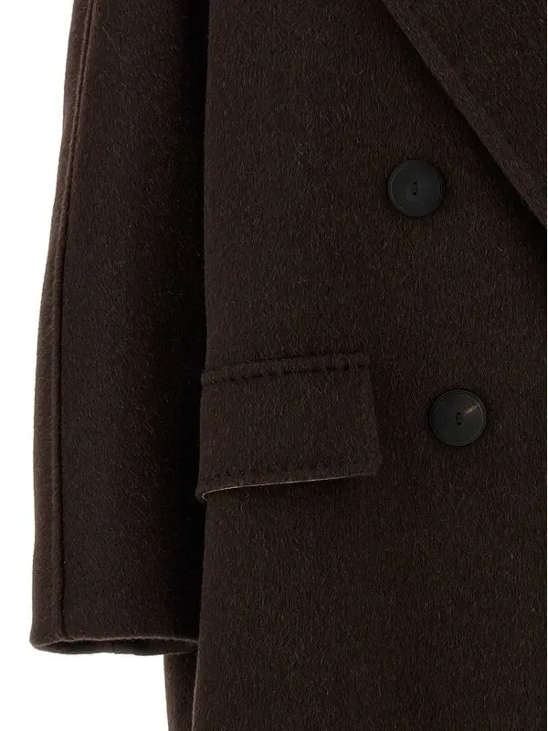 Max Mara Angus Double-breasted Coat - Brown