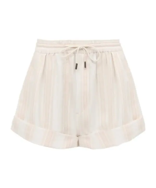 Chloé Turn-up Drawstring Shorts - White