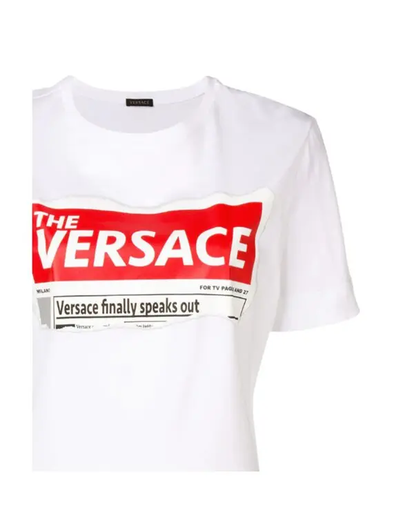 Versace Logo Newspaper Print T-shirt