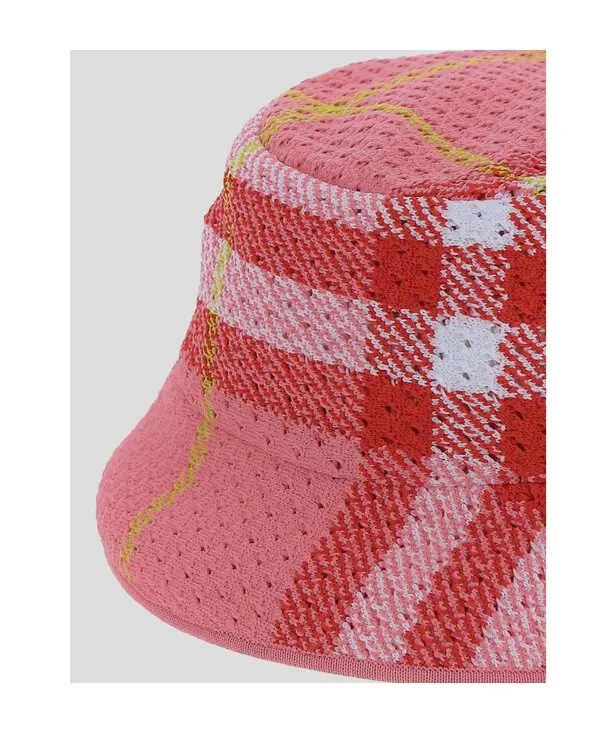 Burberry Check Bucket Hat - Red