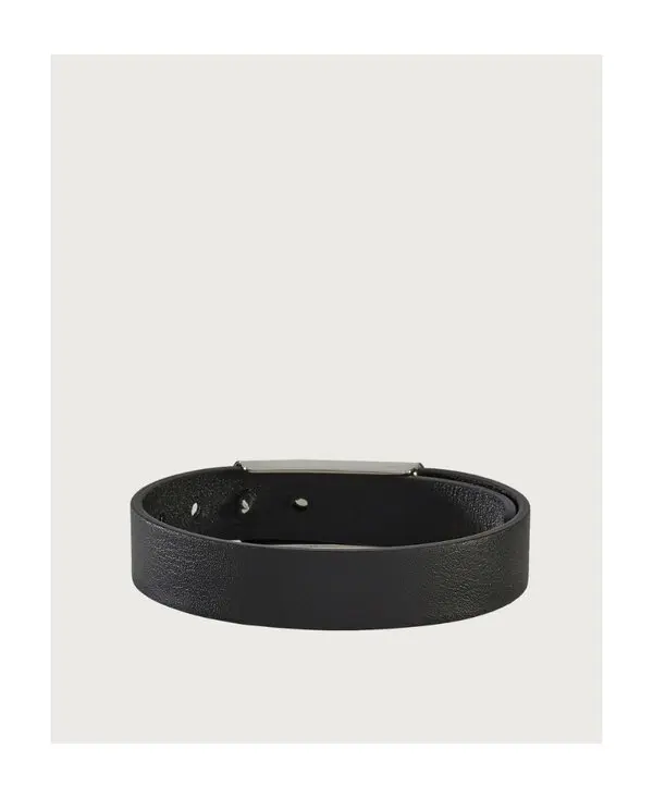 FERRAGAMO Engraved Logo Leather Bracelet