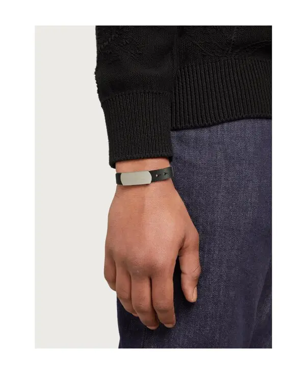 FERRAGAMO Engraved Logo Leather Bracelet