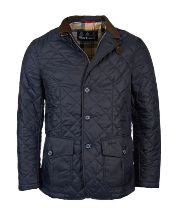 Barbour Quilted Jacket With Plaid Trim - Black