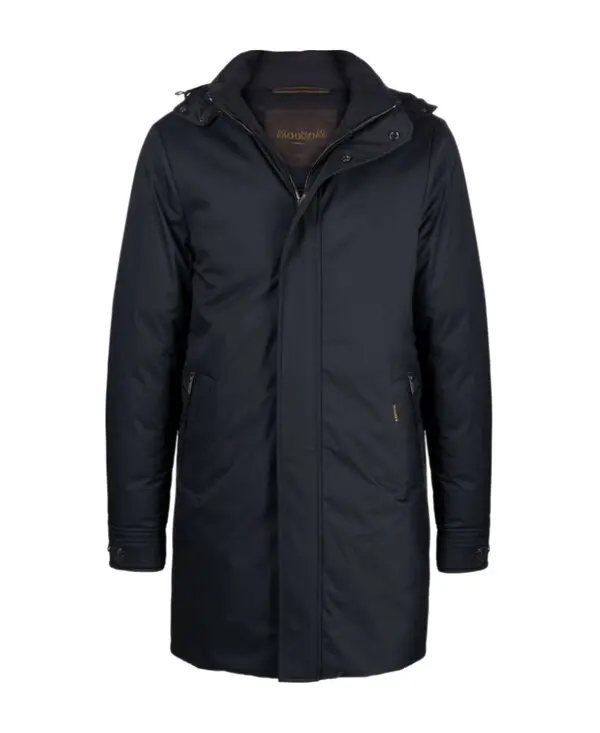 MOORER Technical Gabardine Coat With Detachable Hood