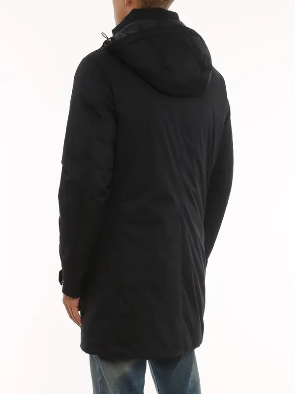 MOORER Technical Gabardine Coat With Detachable Hood