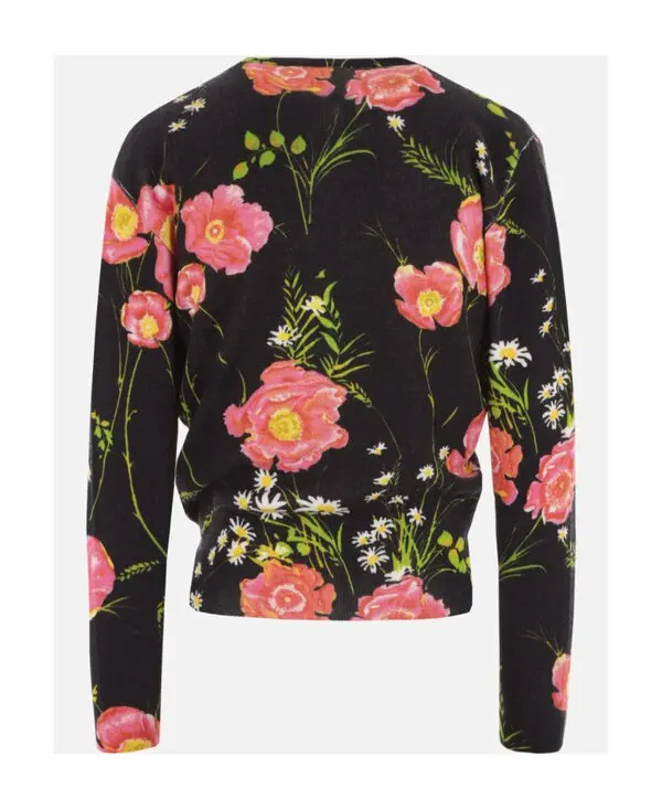 Balenciaga Floral-print Wool Cardigan