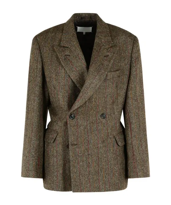 MAISON MARGIELA Herringbone Double-breasted Blazer