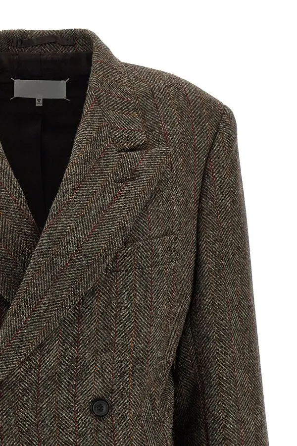 MAISON MARGIELA Herringbone Double-breasted Blazer